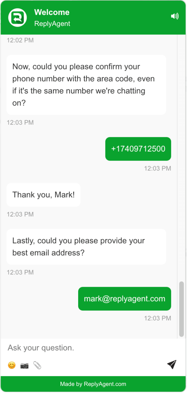 Chat Widget - Reply Agent | Website Live Chat with AI